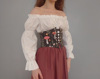 Cottagecore Mushroom Corset Belt - Etsy