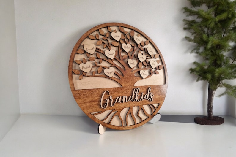 Personalised Wooden Family Tree - Etsy