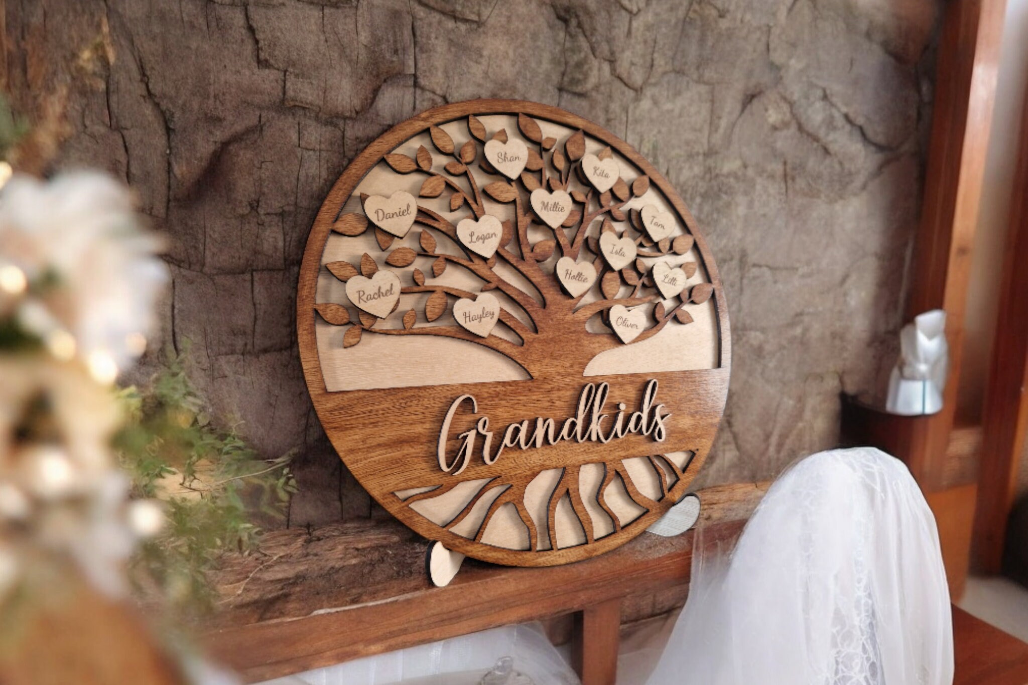Personalised Wooden Family Tree - Etsy
