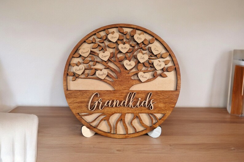 Personalised Wooden Family Tree - Etsy