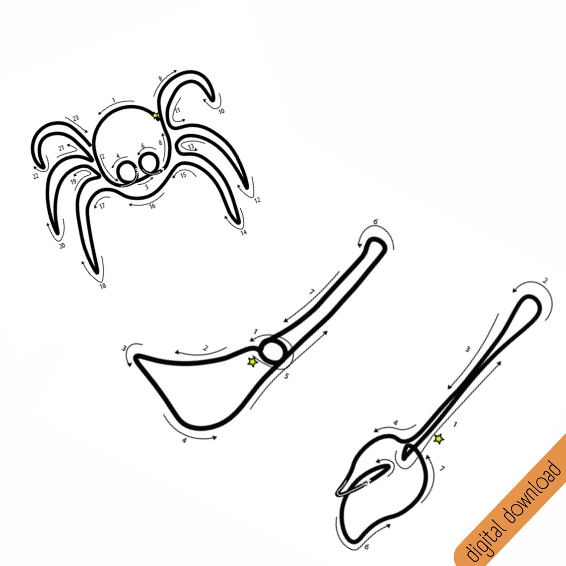 25 Halloween Figures for Knitted Wire Art, Wire Art Templates, Tricotin ...