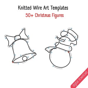 50+ Christmas Figures for Knitted Wire Art, Knitted Wire Art Patterns ...