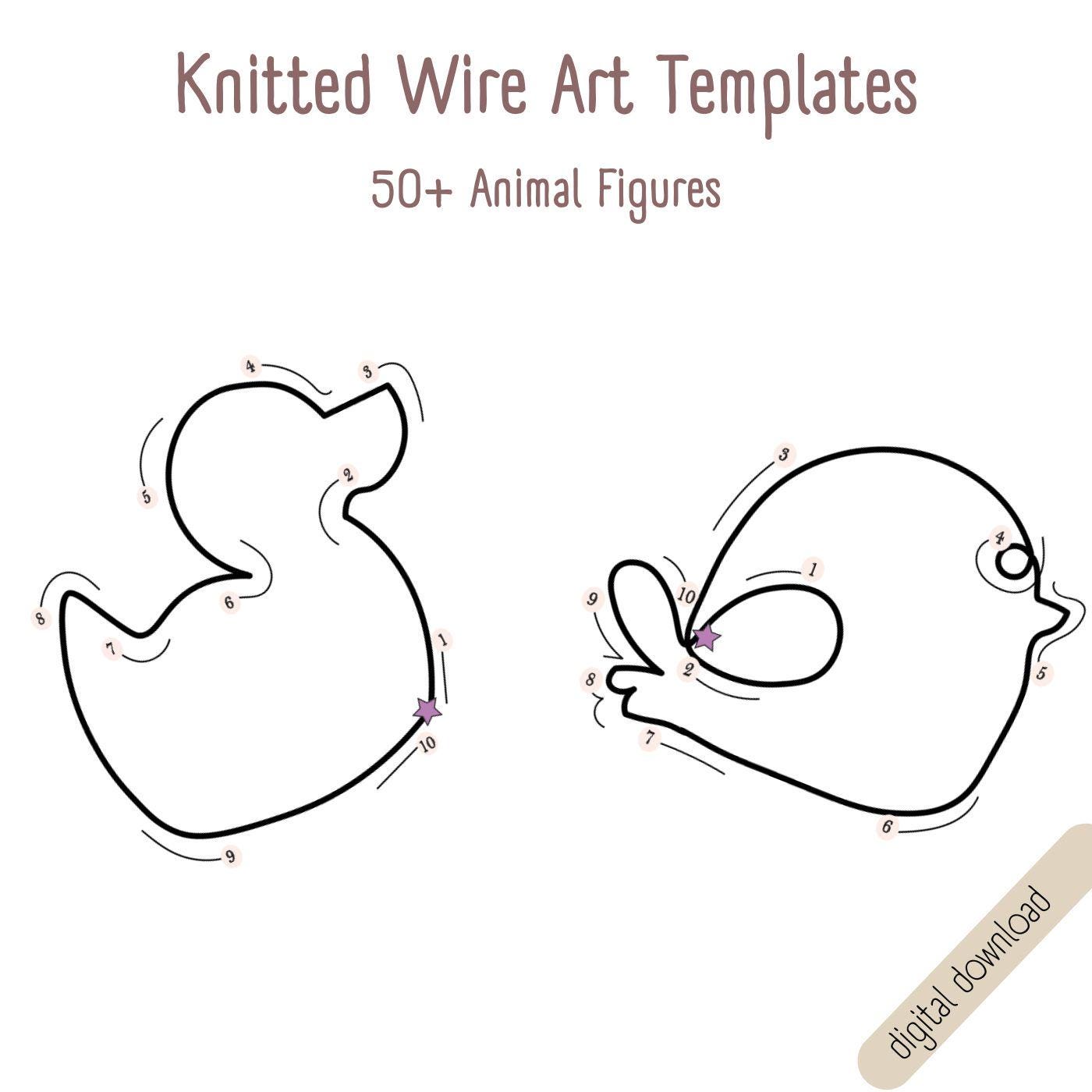 50+ Animal Figures for Knitted Wire Art, Wire Bending Pattern, Nursery ...