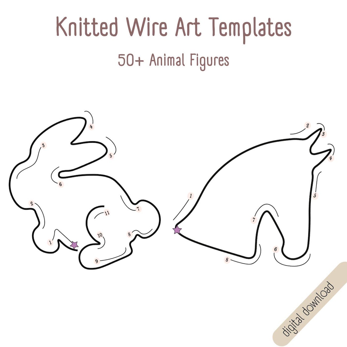 50+ Animal Figures: Knitted Wire Art Patterns (digital Download) - Etsy