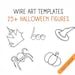 70 Printable Wire Bending Patterns for Christmas and Halloween, Knitted ...