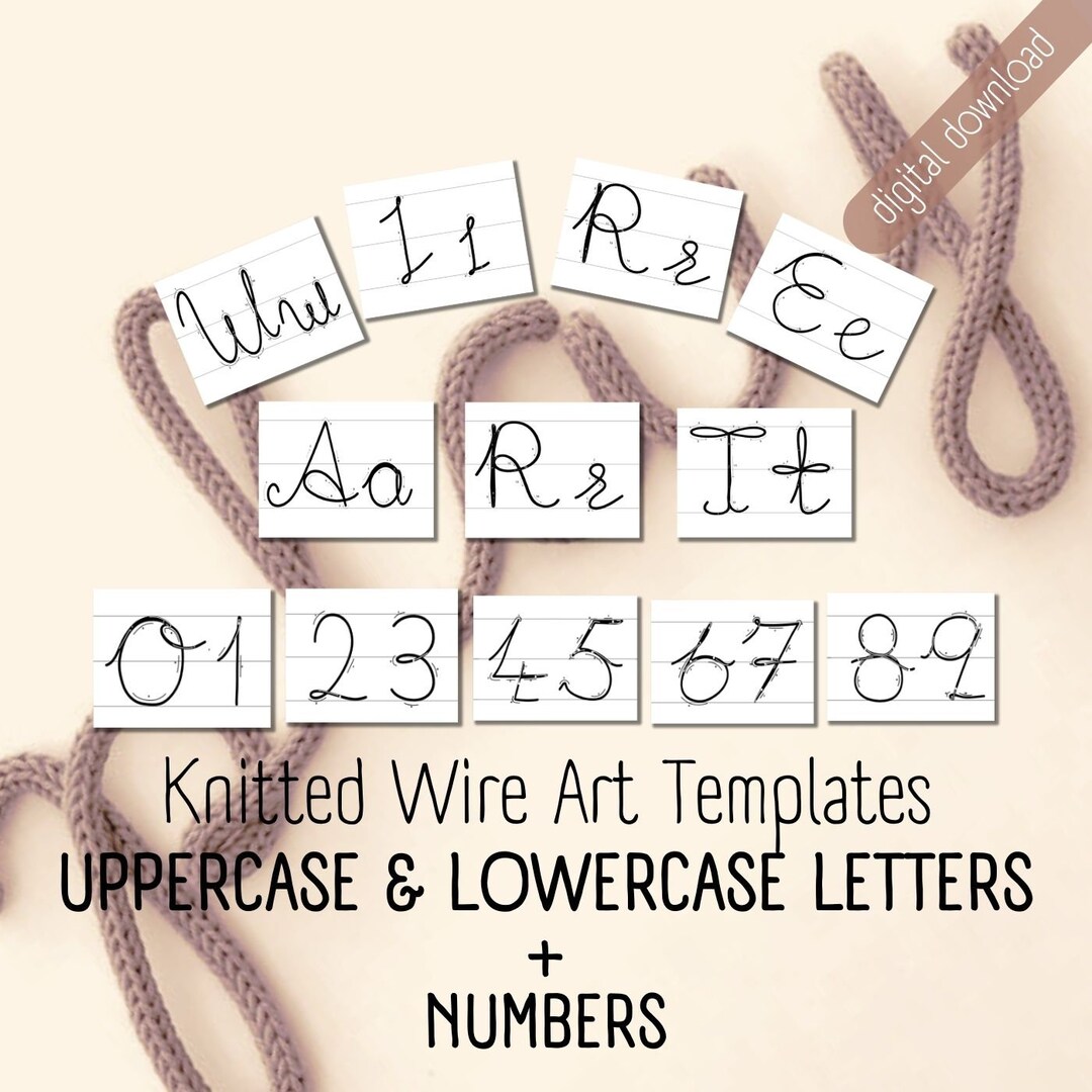 Tricotin Templates Uppercase and Lowercase Letters and - Etsy