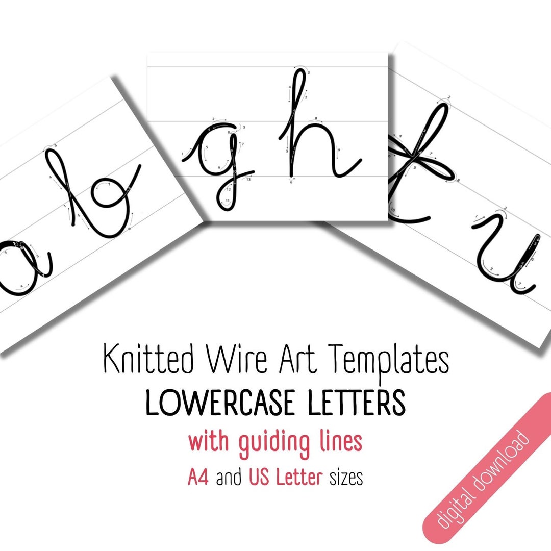 Lowercase Knitted Wire Art Letterpattern With Guide Arrows, Printable ...