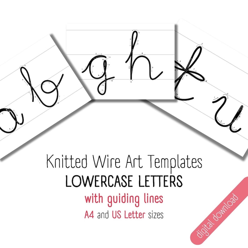 Lowercase Knitted Wire Art Letterpattern With Guide Arrows, Printable ...