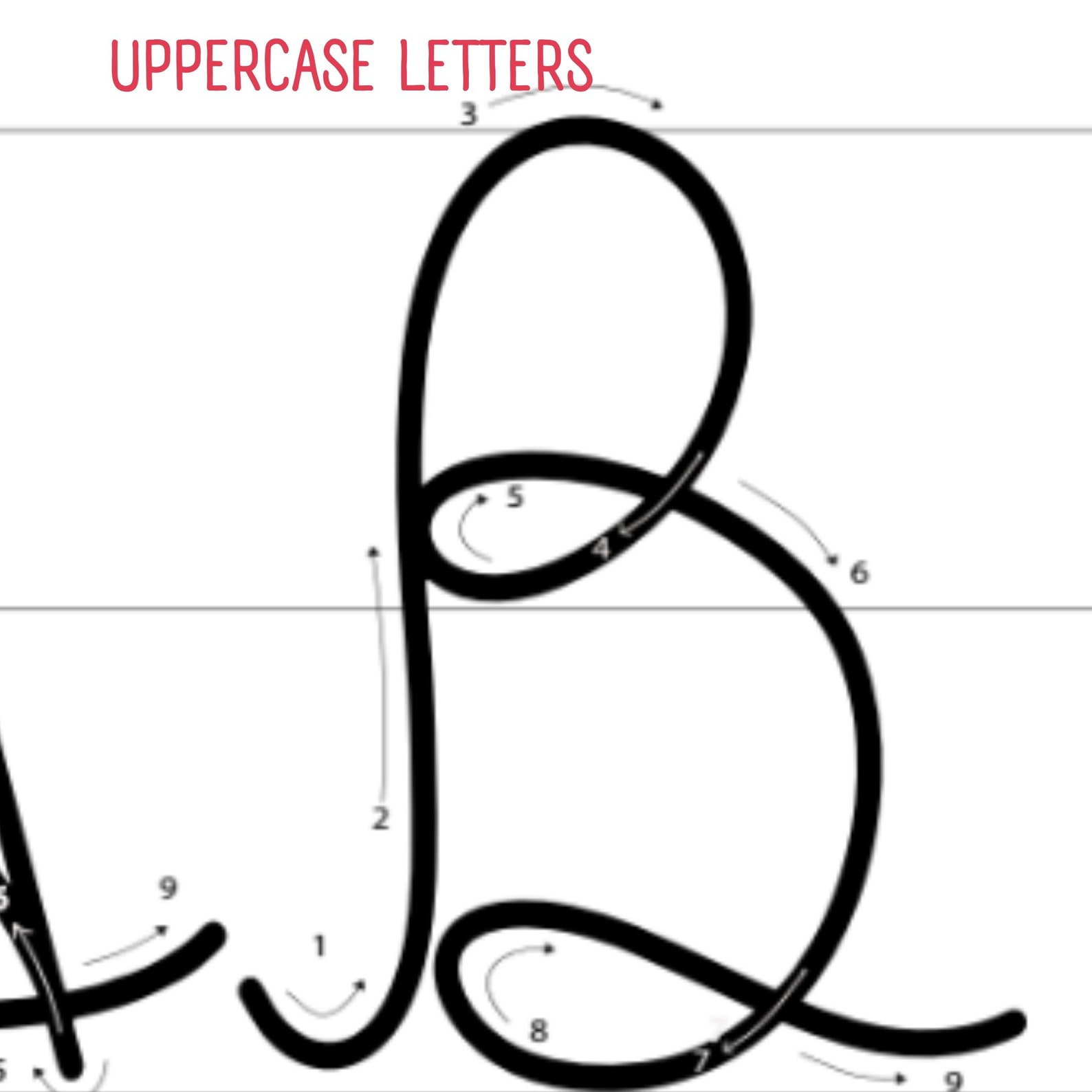 Uppercase Letters Knitted Wire Art Template With Guiding Arrows ...