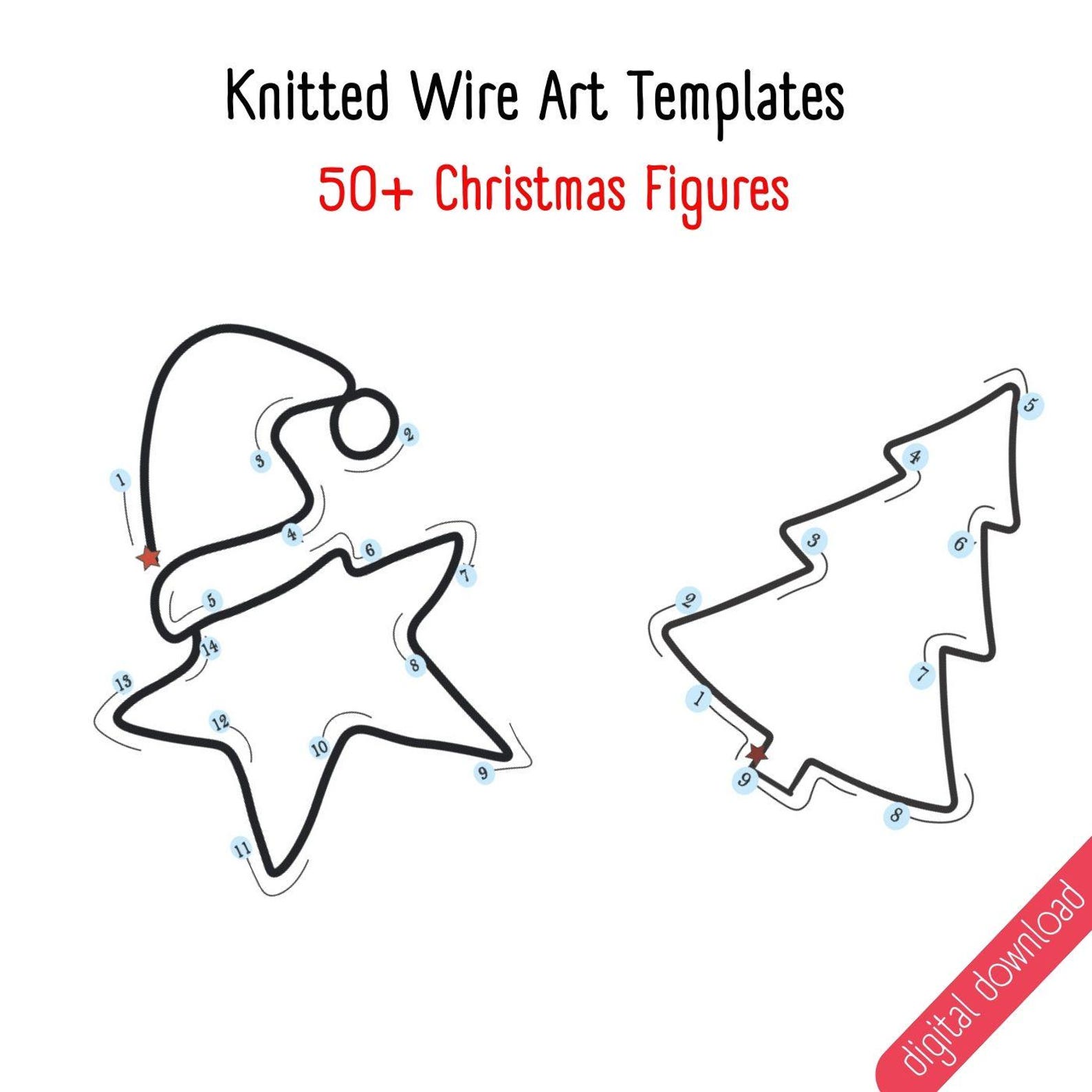 50+ Christmas Knitted Wire Art Templates: Xmas Figures (PDF Pattern) - Etsy