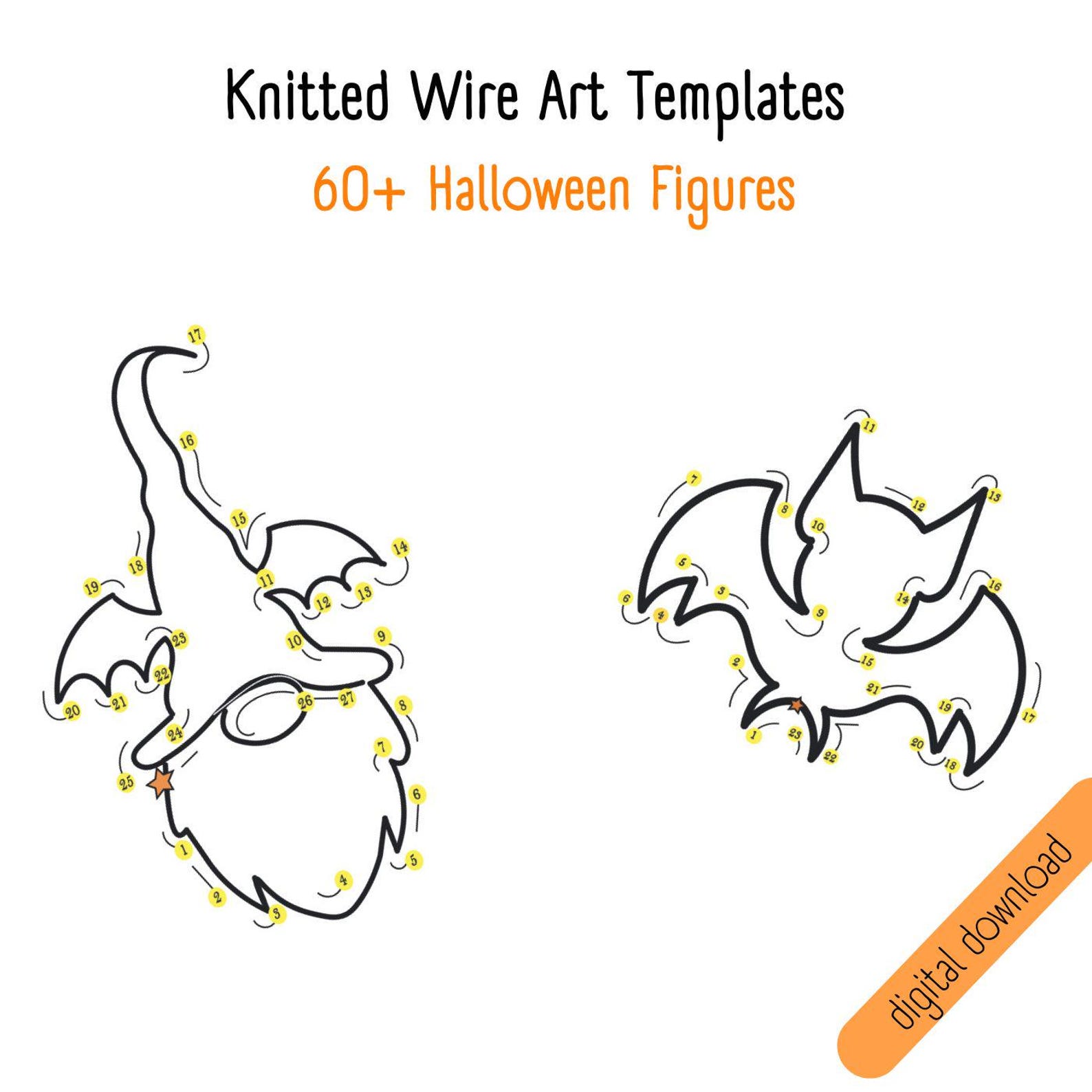 250+ Knitted Wire Art Templates, Letters, Numbers, Figures (digital ...