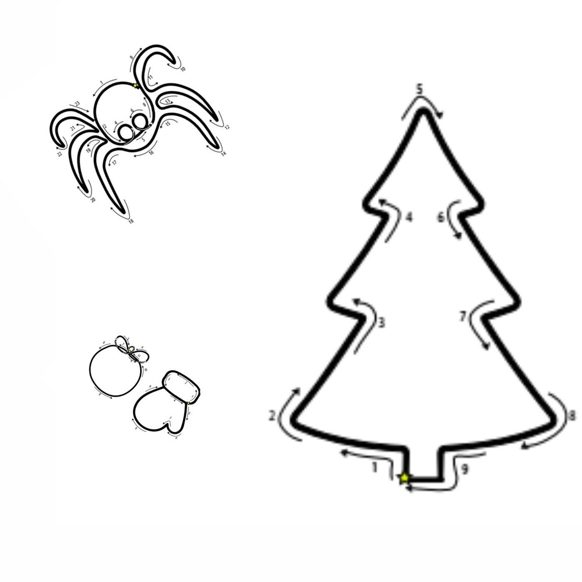 70 Printable Wire Bending Patterns for Christmas and Halloween, Knitted ...