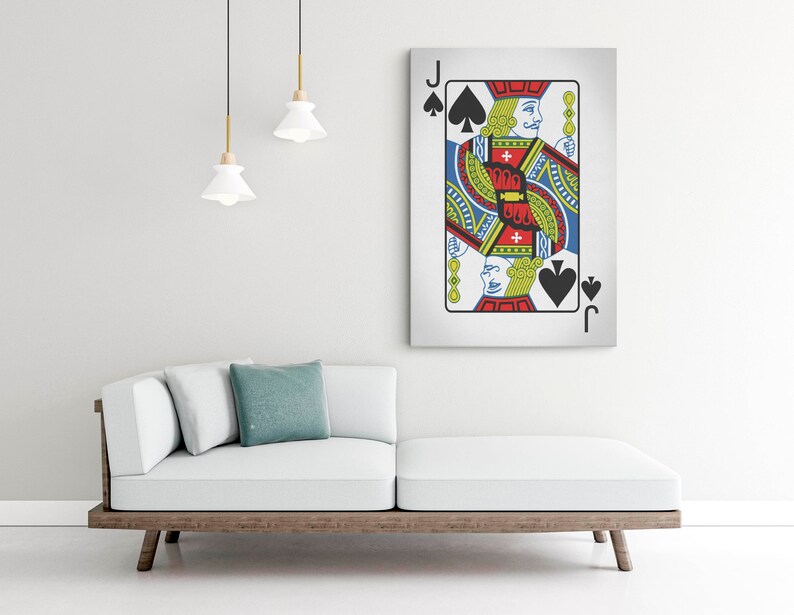 Jack of Spades Card Poster or Canvas Wall Art, Casino Poker Playing ...
