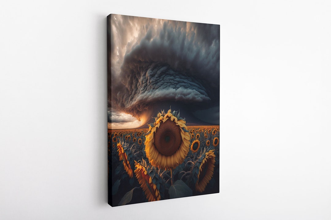 Sunflower Art / Futuristic Space Canvas Print / Astral Wall Art ...