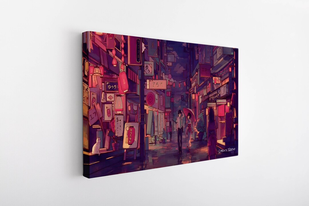 Wall Art Lo-fi Style Canvas Lofi Bedroom Canvas Lofi Art Lo-fi Anime ...