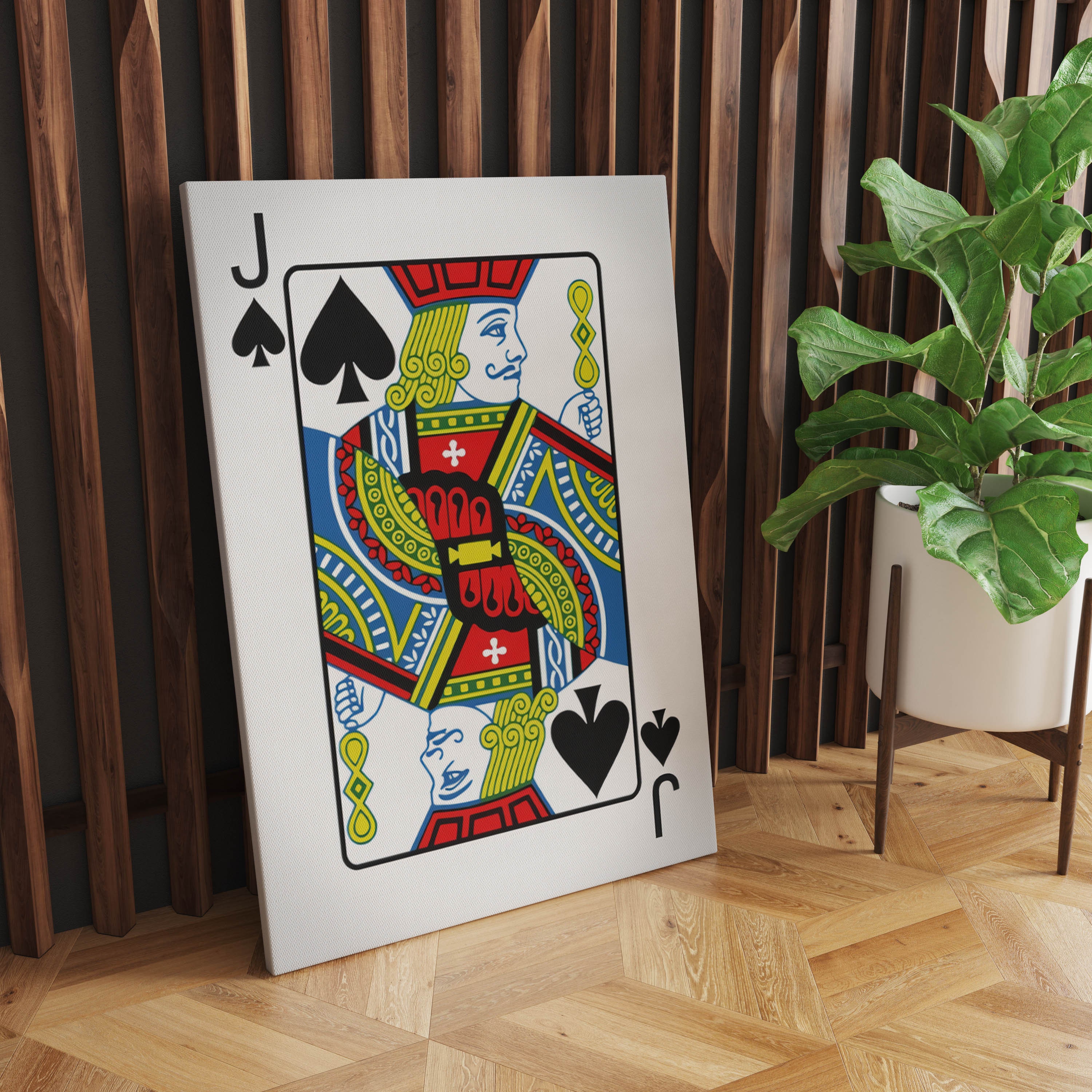 Jack of Spades Card Poster or Canvas Wall Art, Casino Poker Playing Cards, Retro Jack Playing ...