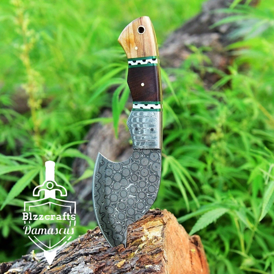 Exquisite 8-inch Raindrop Damascus Knife With Rosewood & Olive - Etsy