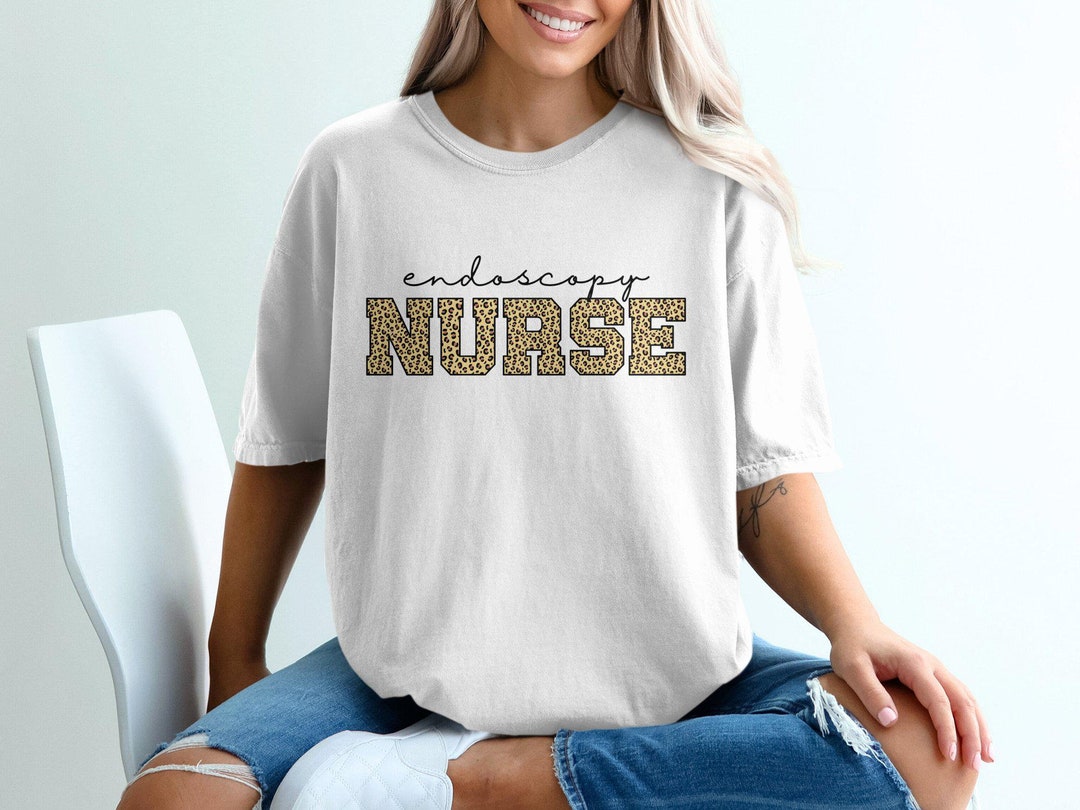 Endoscopy Nurse T-shirt, Leopard Print Nurse Tee, Funny Nurse Shirt ...