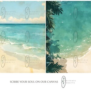 Digital Summer Beach Papers, Coastal Theme Handmade Digis, Ocean Junk ...