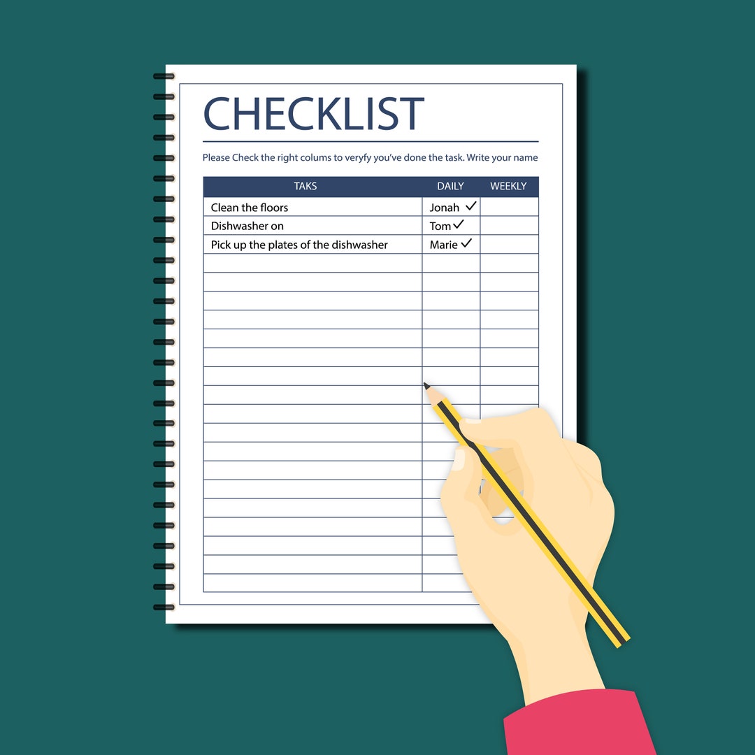 Editable Blank Checklist Printable, Fillable Checklist for Daily ...