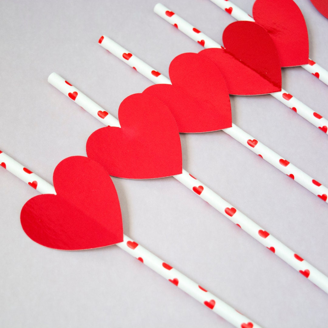 Valentine's Day Party Decoration Straws, Valentine's Day Eco Straws ...