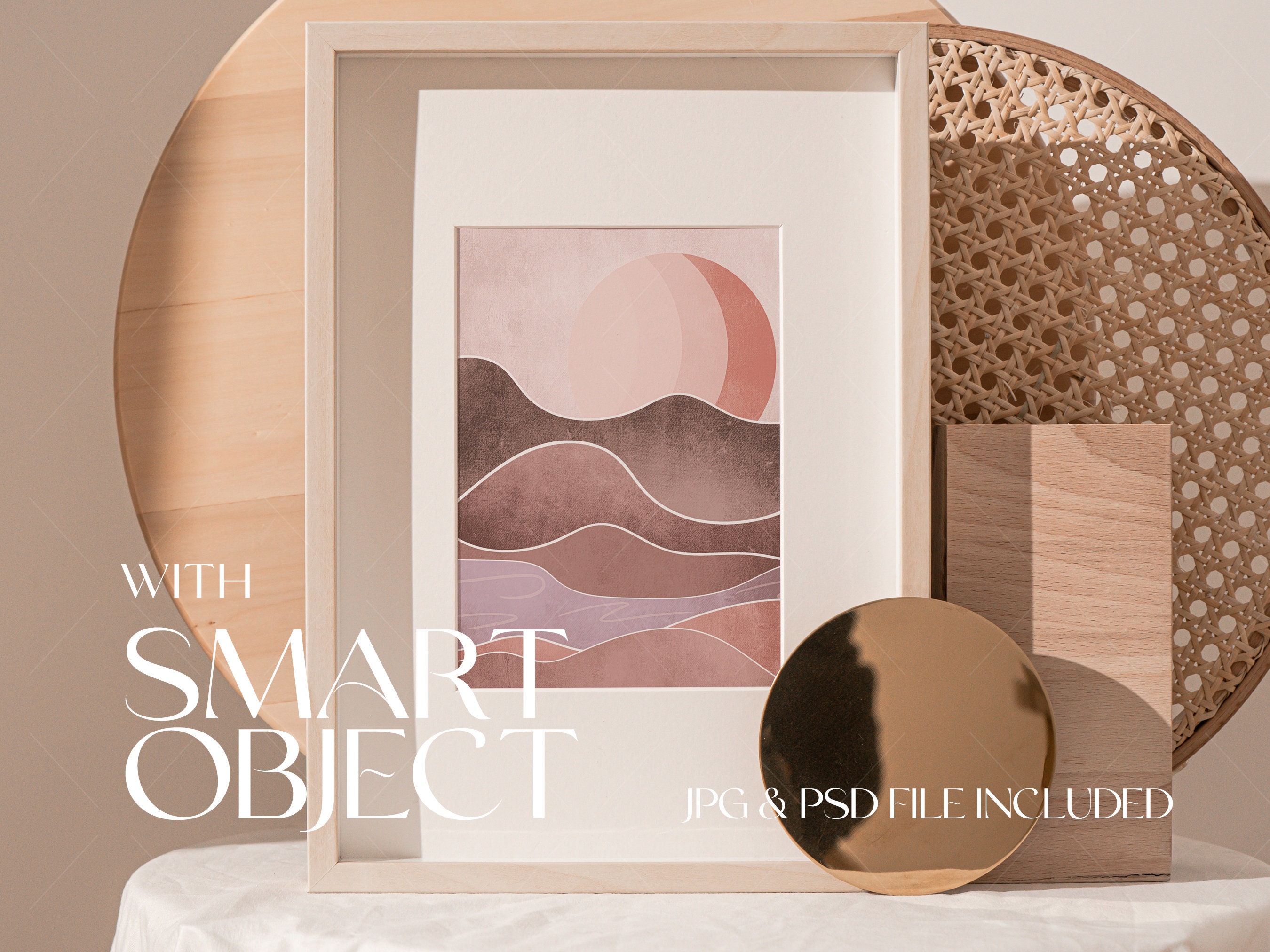 DIN A Frame Mockup Set, 5x7 Wood Frame PSD for Prints and Artwork ...
