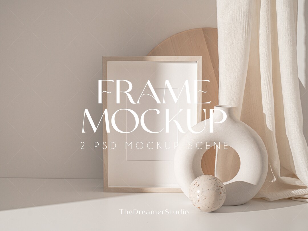DIN A Frame Mockup Set, 5x7 Wood Frame PSD for Prints and Artwork ...