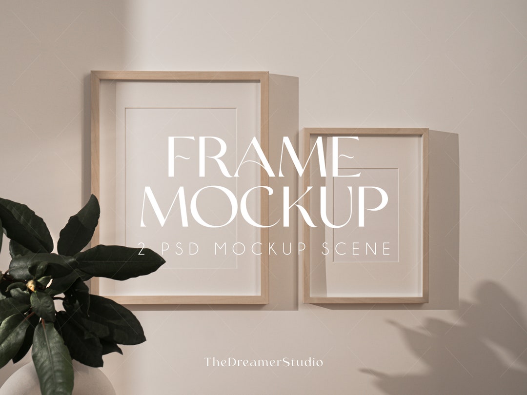 2 Frame Mockup Photoshop Template Set, Wood Frame PSD for Prints and ...