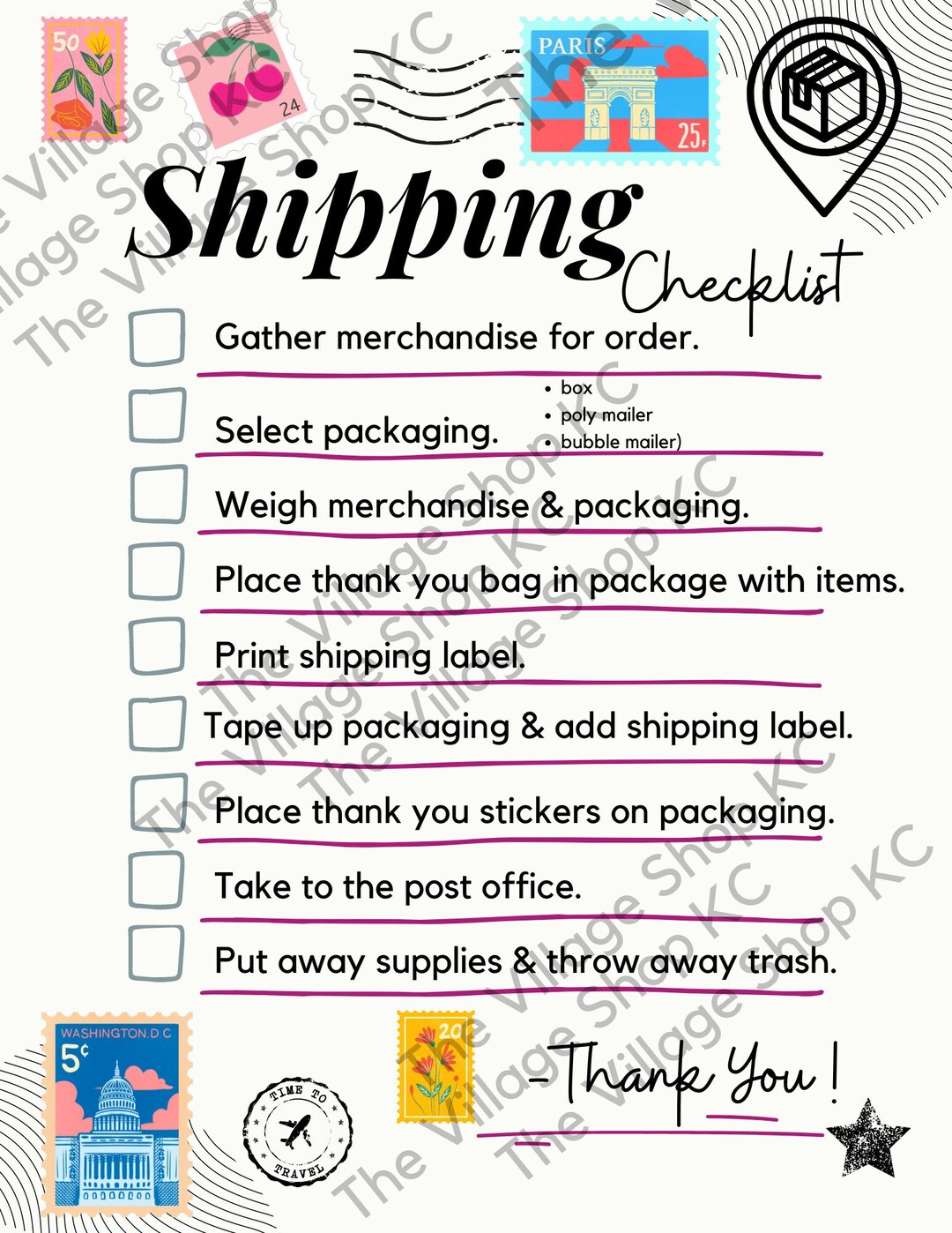 Shipping Checklist Printable - Etsy