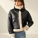Vintage Aviator Chic: Women's B3 Bomber Black Shearling Flight Jacket ...