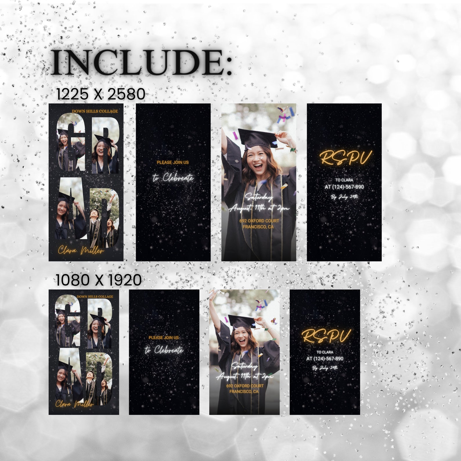 Graduation Animated Digital Invitation, Animated Grad Announcement ...