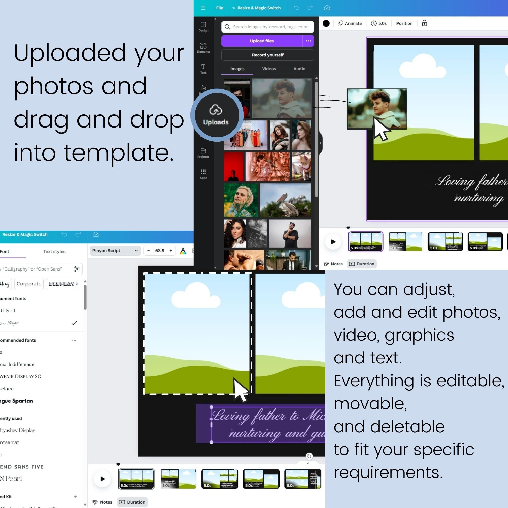 Cloud and Sky Funeral Slideshow Template for Memorial Service ...