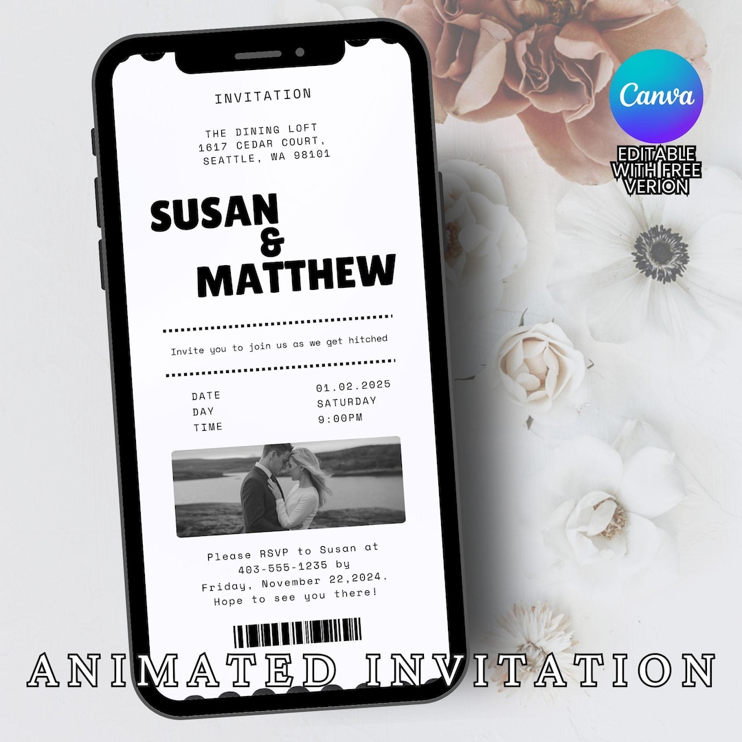 Love Receipt Wedding Animated Invitation Editable Video Invitation ...
