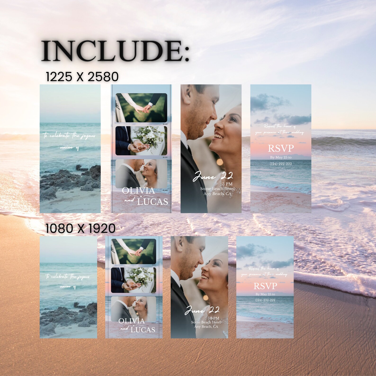 Beach Wedding Video Invitation Template, Animated Wedding Invite With ...