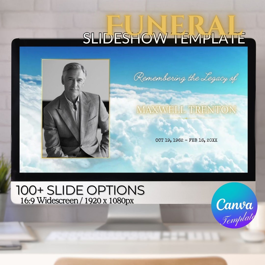Cloud and Sky Funeral Slideshow Template for Memorial Service ...