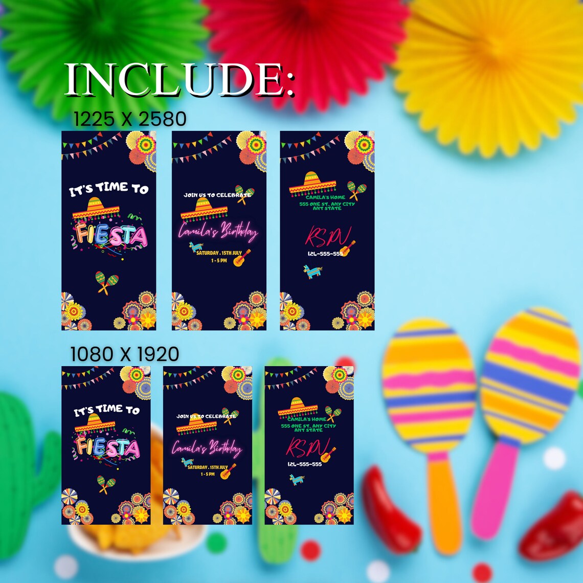 Fiesta Birthday Invitation Video Canvas, Fiesta Invitation, Video ...