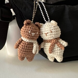 Cute Bear Keychain, Crochet Teddy Bear, Amigurumi Bear, Amigurumi ...