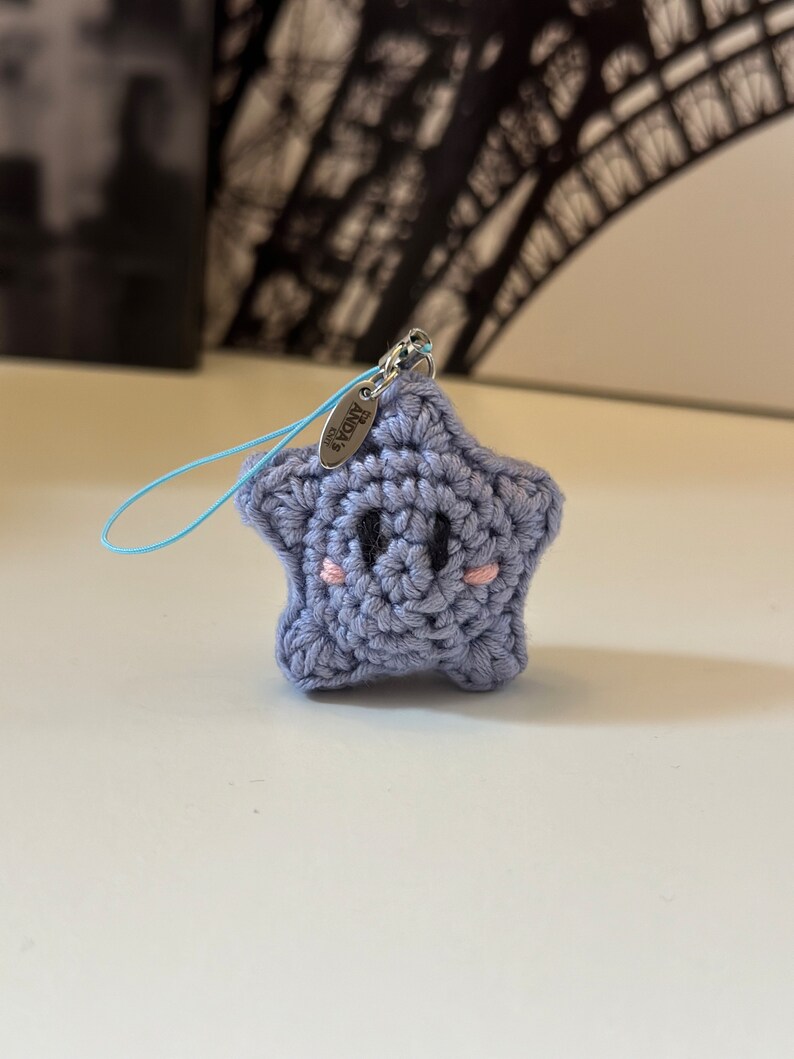 Handmade Crochet Star Keychain, Amigurumi Star Keyring, Star Decoration ...