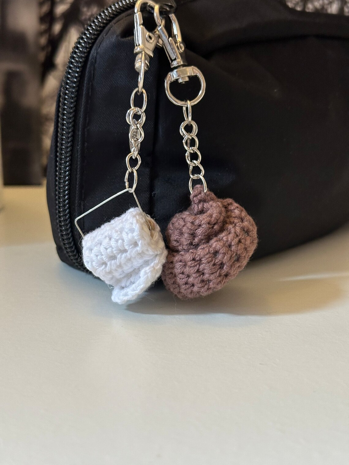 Crochet Poopy and Toilet Paper Roll Keychains, Amigurumi Cute Poop ...