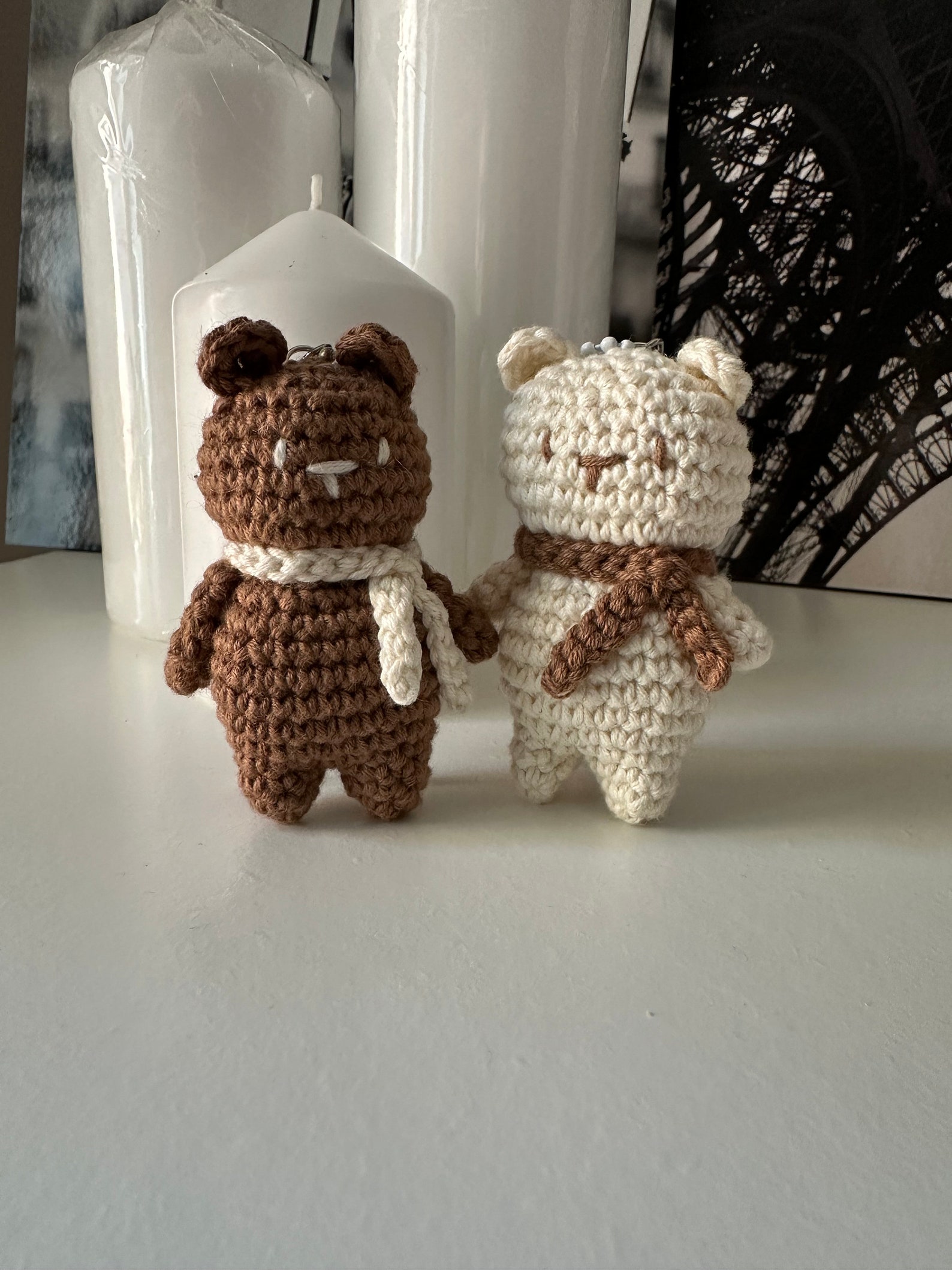 Cute Bear Keychain, Crochet Teddy Bear, Amigurumi Bear, Amigurumi ...