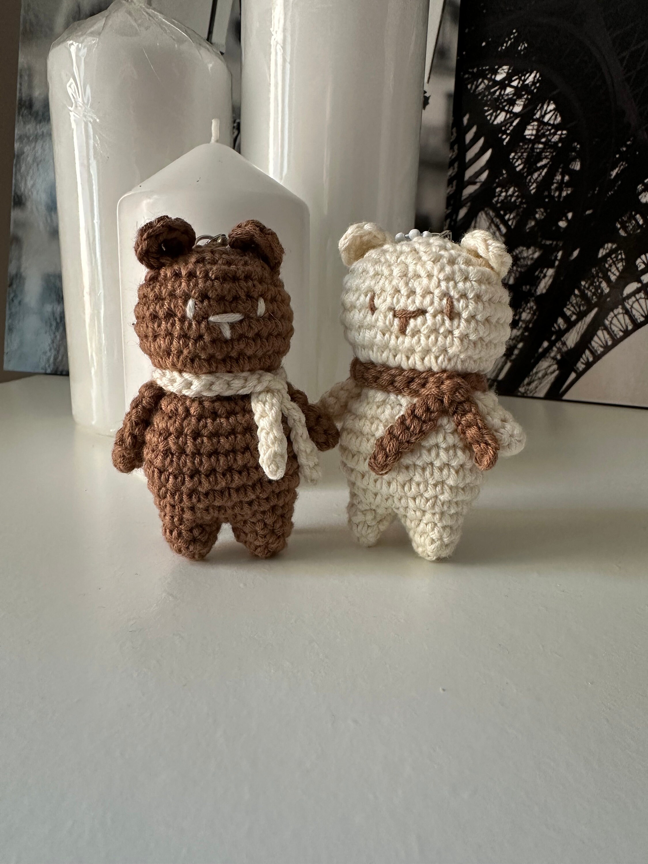Cute Bear Keychain, Crochet Teddy Bear, Amigurumi Bear, Amigurumi ...