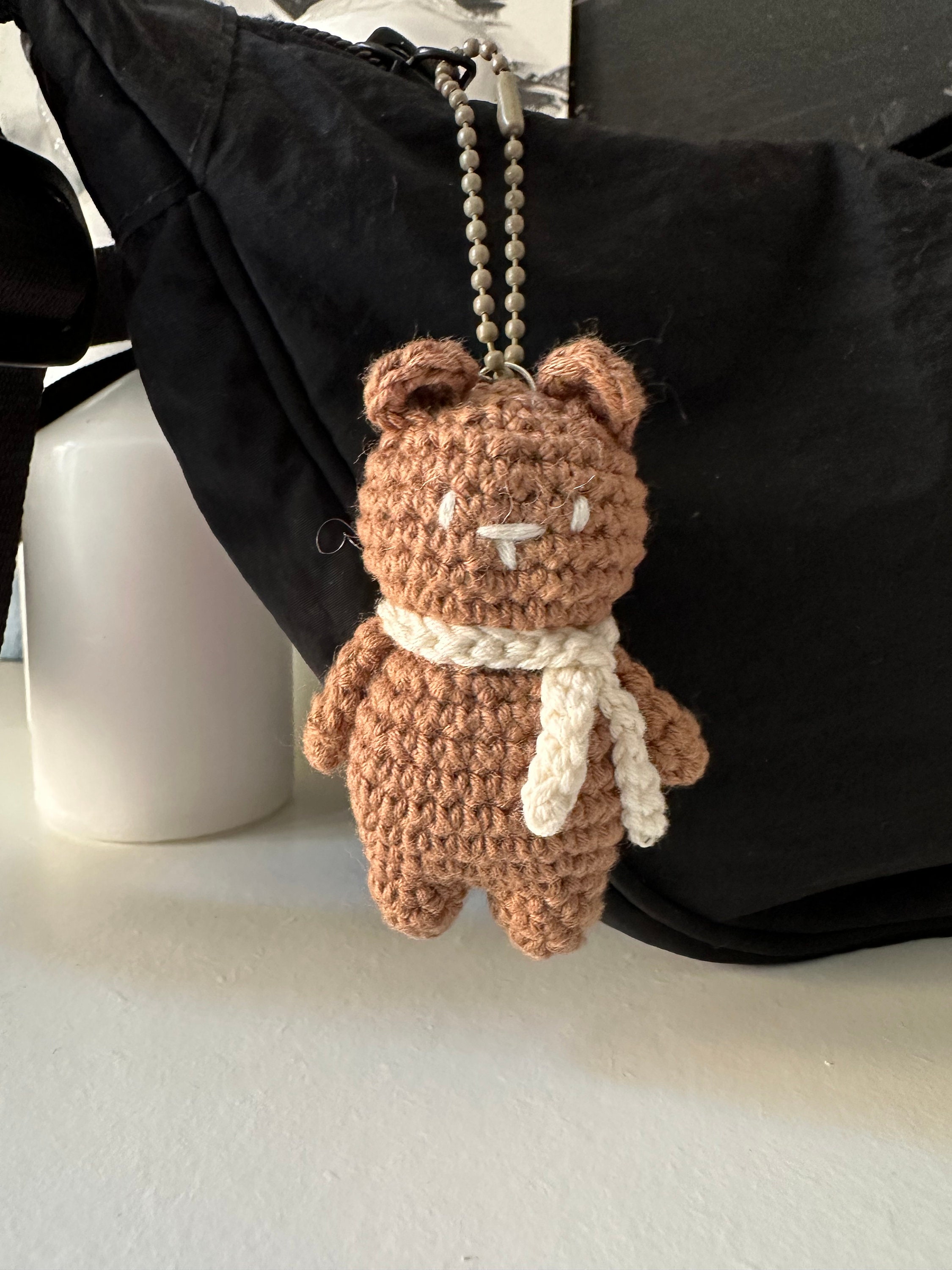 Cute Bear Keychain, Crochet Teddy Bear, Amigurumi Bear, Amigurumi ...