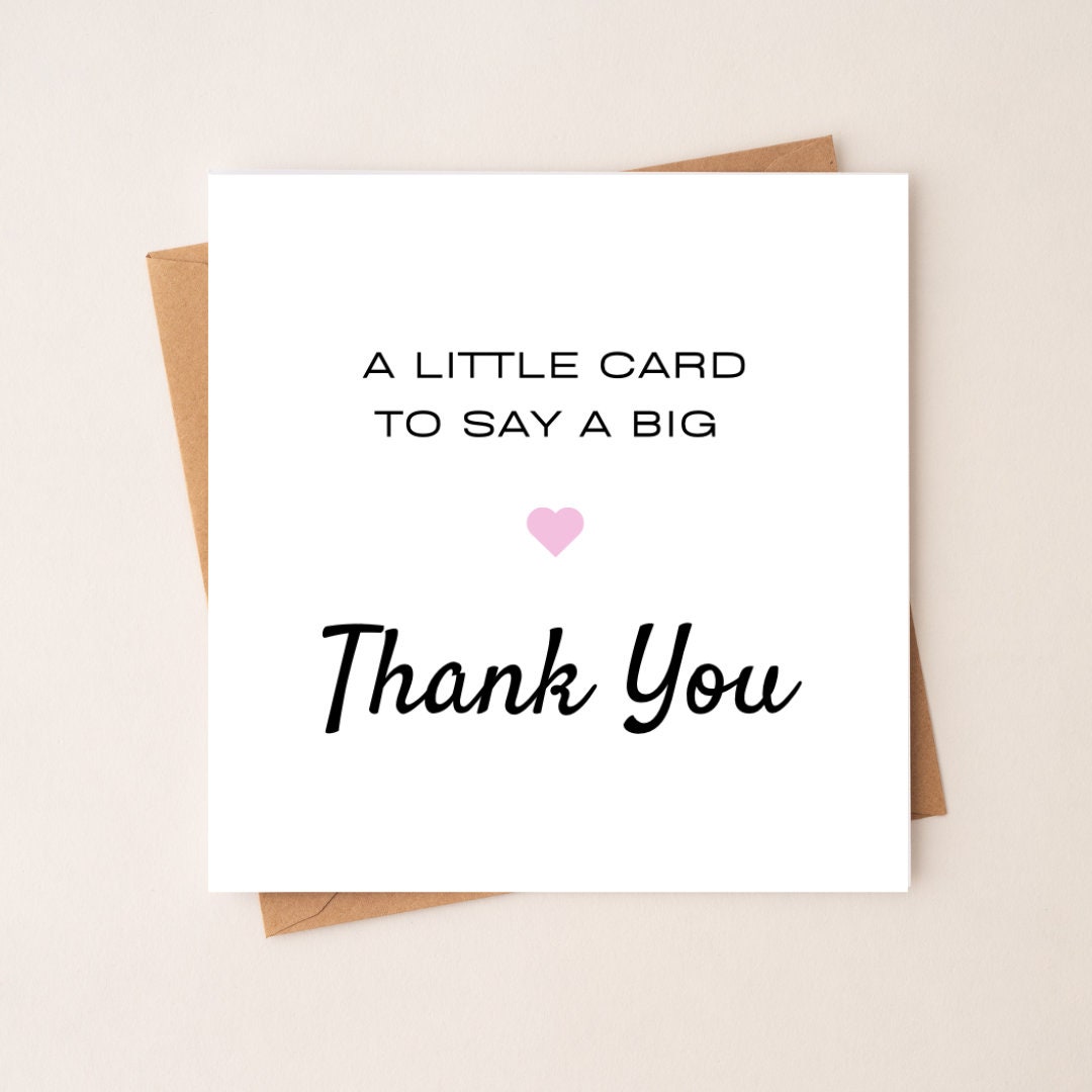 Thank You Card Just to Say Thank You A Little Card to Say a - Etsy