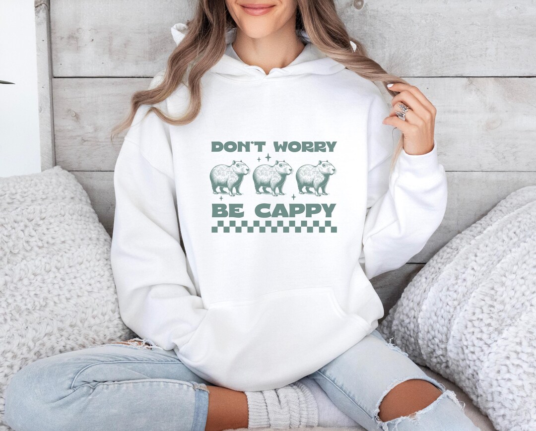 Don't Worry Be Cappy Hoodie, Meme Themed Sweatshirt for Women, Animal ...