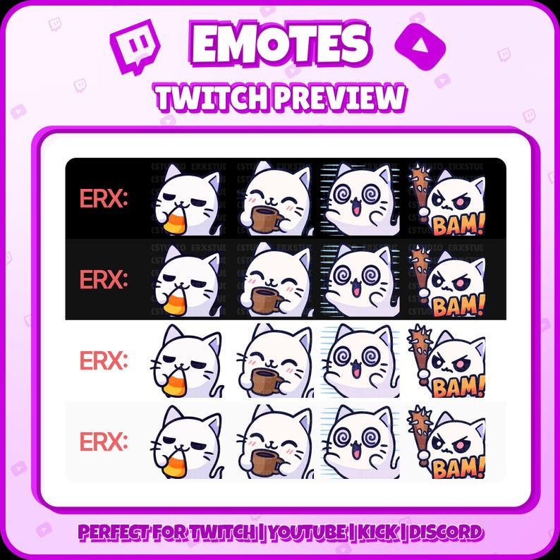 Ghost Cat Twitch Emotes – 24 Cute and Funny Ghost Cat Emotes for ...
