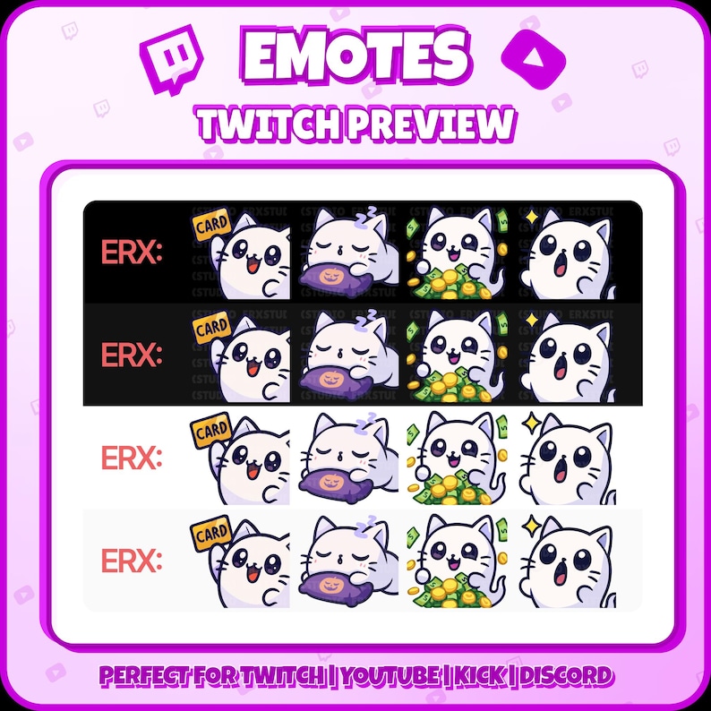 Ghost Cat Twitch Emotes – 24 Cute and Funny Ghost Cat Emotes for ...