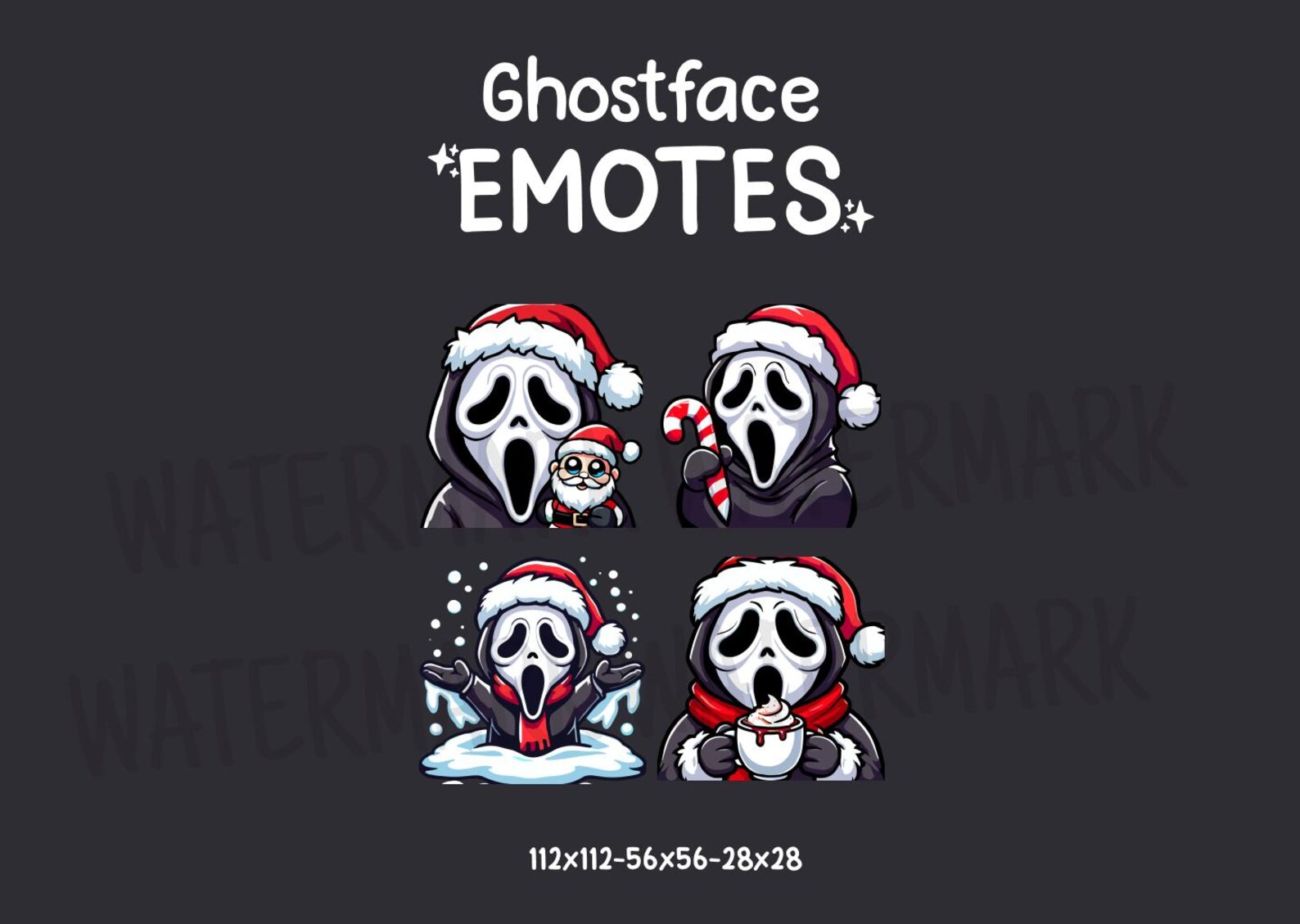 Ghostface Pack X10 Emotes Christmas Edition for Twitch and Discord ...