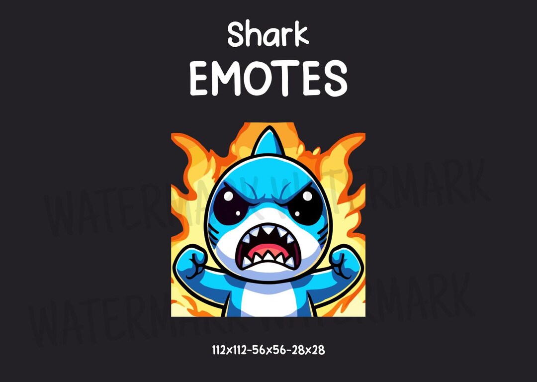 Shark Angry Emote for Twitch and Discord, Angry Emote, Cool Shark Emote ...