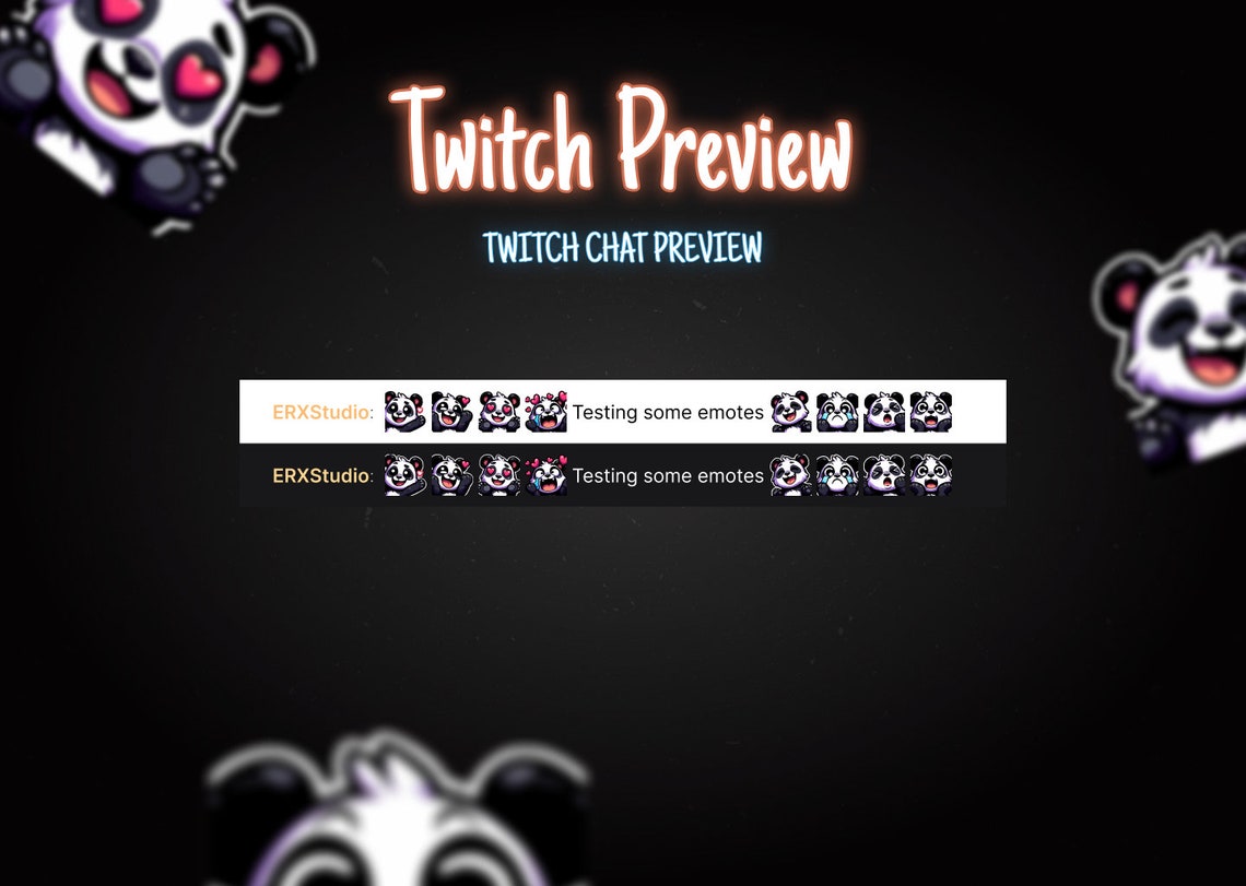 Cute Panda Emote Pack for Twitch and Discord, Panda Emote, Cute Panda ...