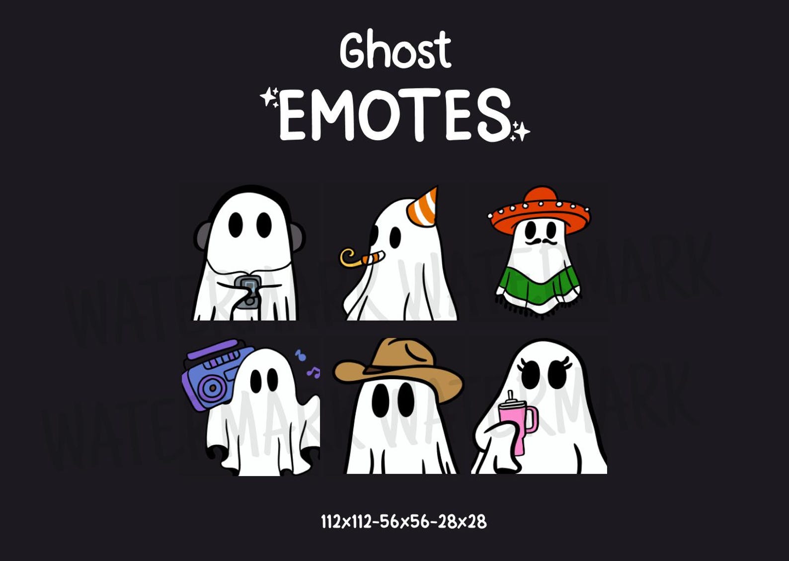 Ghost Pack X30 Emotes for Twitch and Discord, Ghost Emotes, Halloween ...